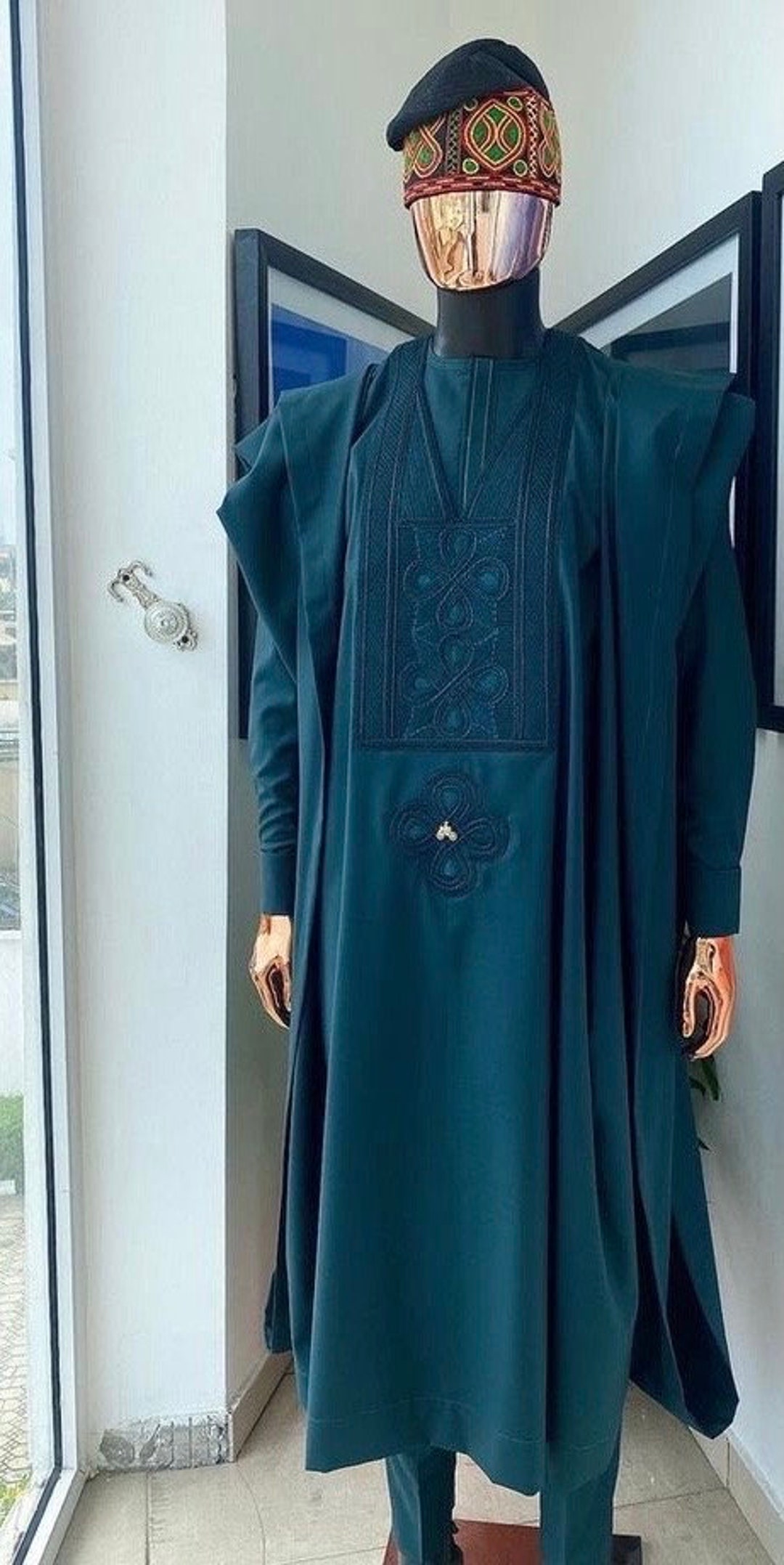3pc African Agbada Dress, African Men's Clothing, African Attire ...