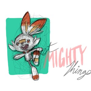 Scorbunny Gen 8 Pokemon Starter Instant Digital Download Scribble ...