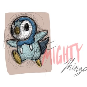 Piplup Gen 4 Pokemon Starter Instant Printable Digital Download Art ...