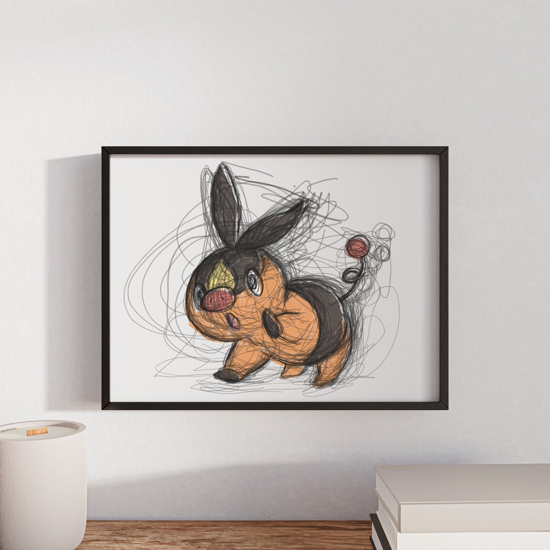 Tepig Pokemon Gen 5 Instant Digital Download Printable Scribble Sketchy ...