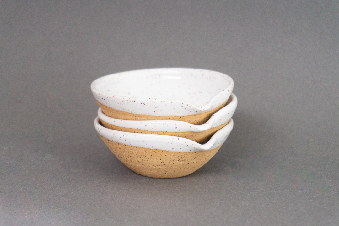 Small White Ceramic Pouring Bowl Mini Prep Bowls Handmade Pottery - Etsy