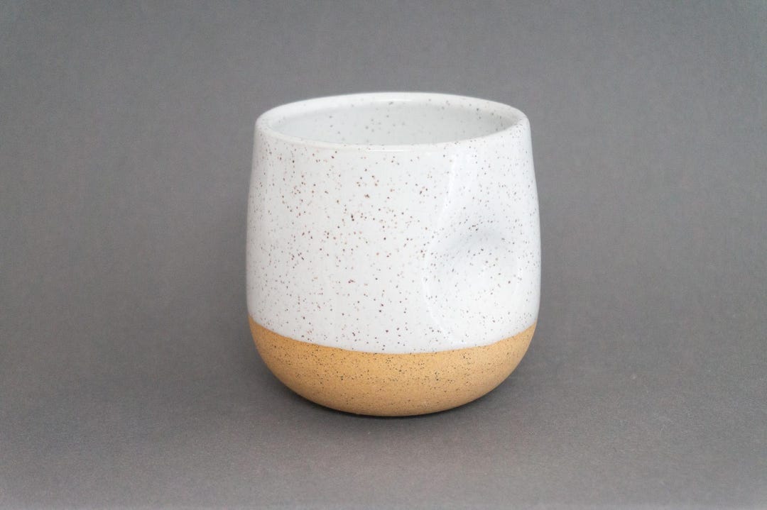 Ceramic Pinched Mug - 8 Oz. Stemless Wine Glass - Coffee Cup - Whiskey ...