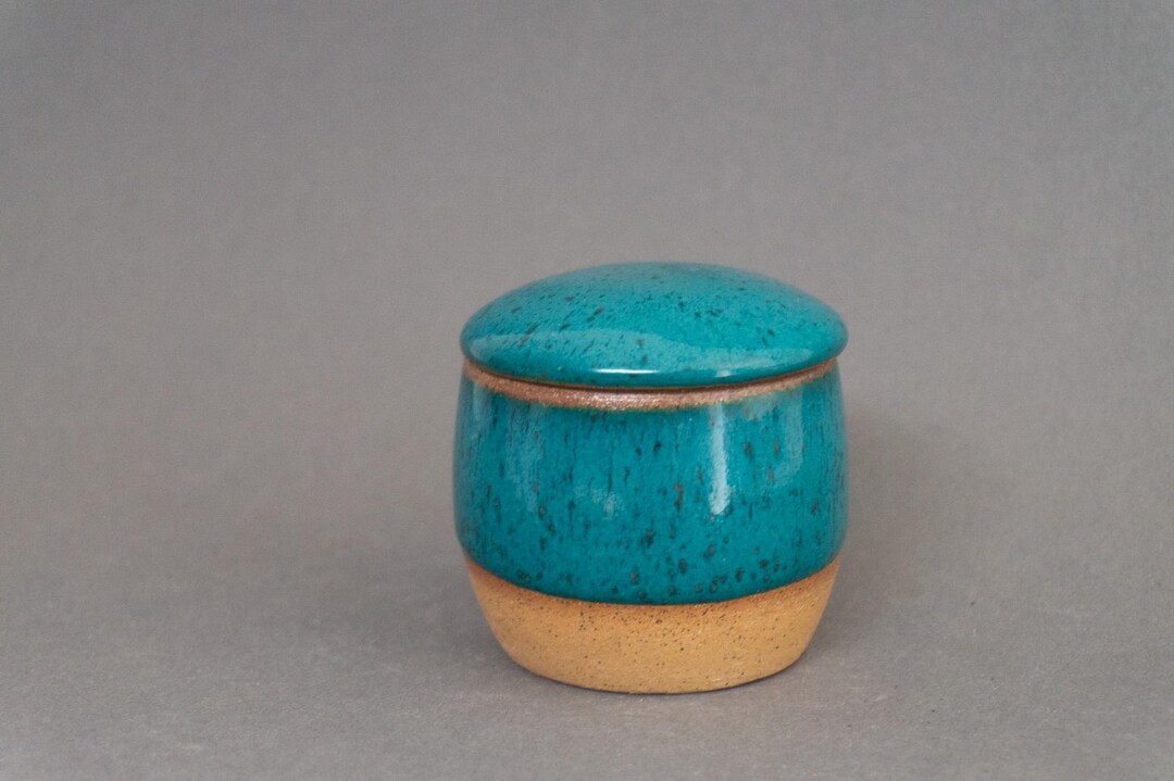 Mini Turquoise Handmade Jar - Small Handmade Ceramic Wheelthrown Bowl ...