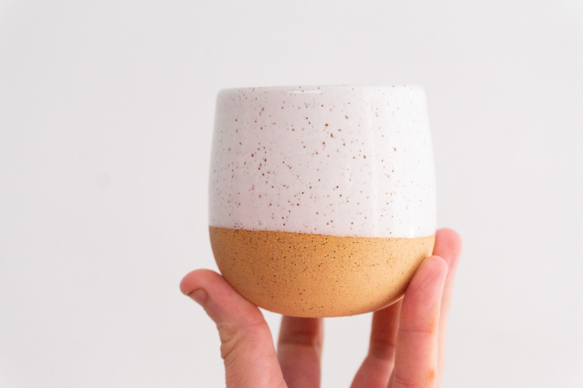 Small Ceramic Tumbler 6 oz. Stemless Wine Glass Whiskey | Etsy