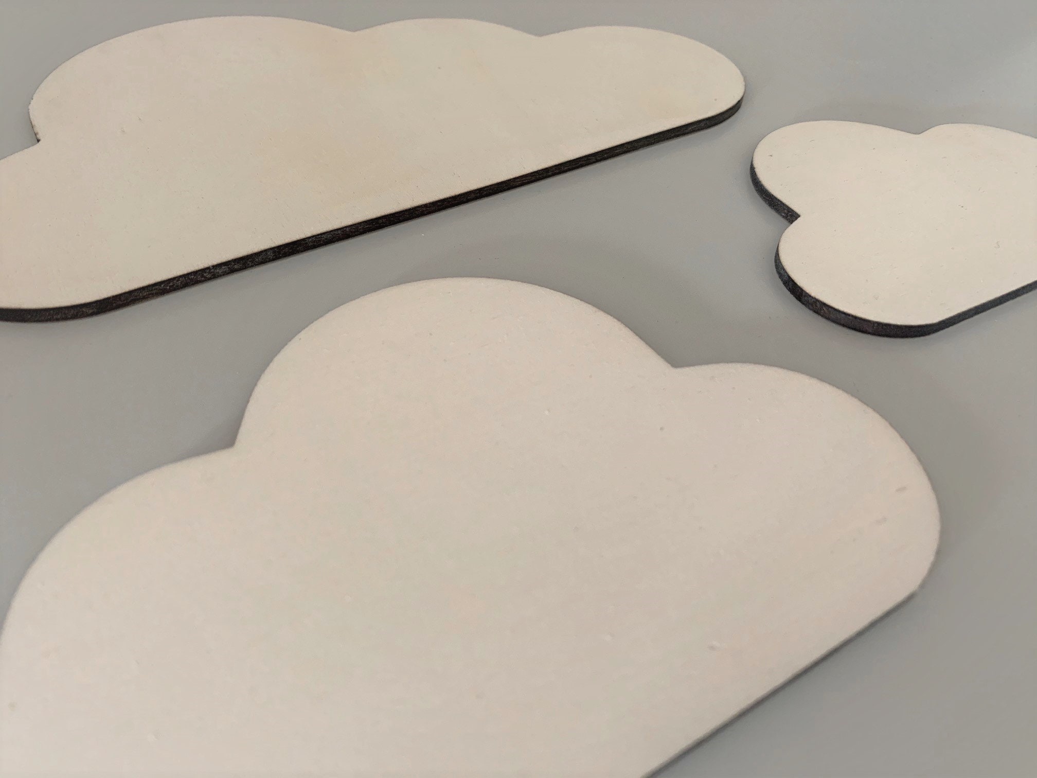 Wooden Clouds Set of 3 Nursery Decor Baby Room Wood - Etsy UK