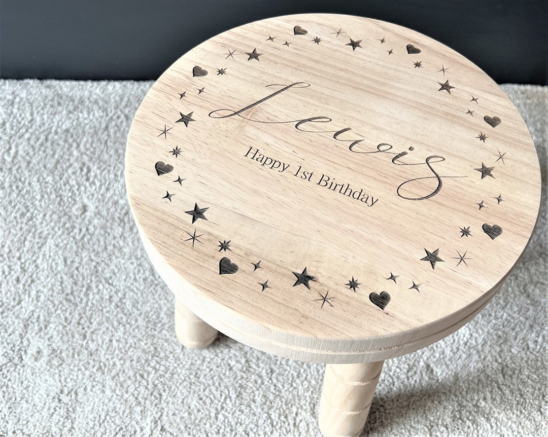 Children's Wooden Stool | Nursery | Bedroom | Decor | Playroom ...