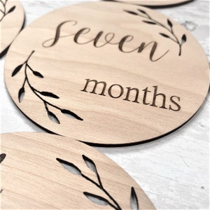 Baby Milestone Discs / Plaques Wooden Month 1 12 Memories 1st Year ...