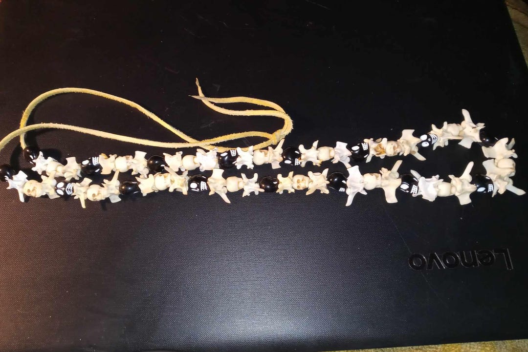 Diamondback Rattle Snake Vertebrae & Skull Bead Necklace! - Etsy