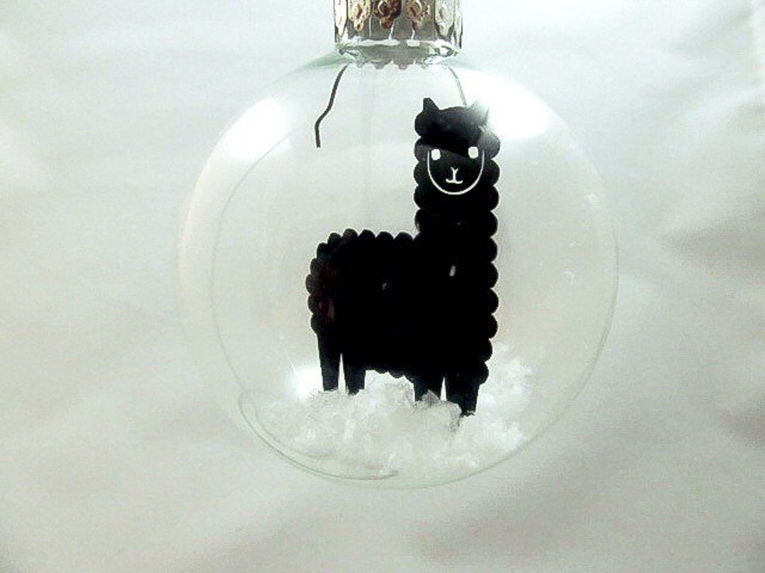 Alpaca Glass Ornament - Etsy