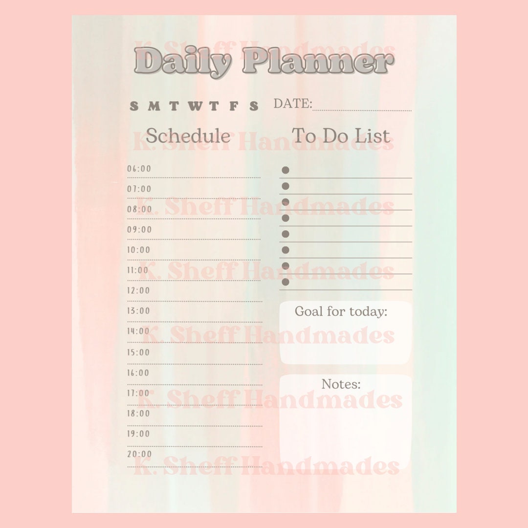 Printable Daily Schedule - Etsy