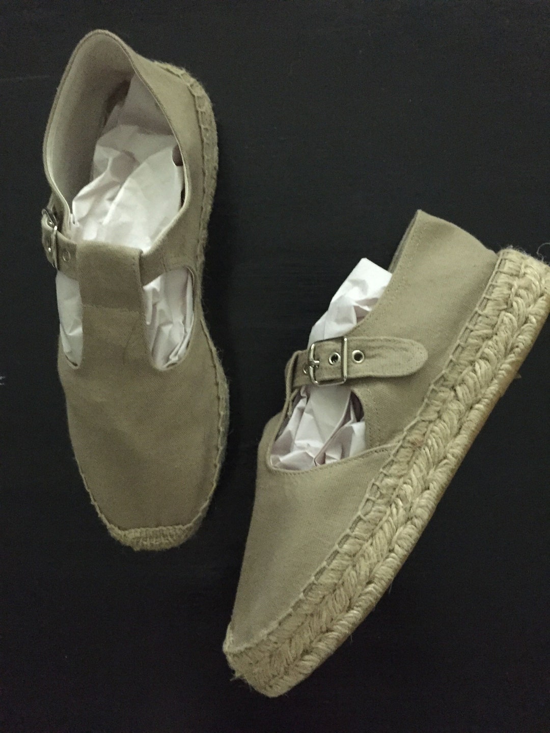 Khaki Canvas Espadrilles I 10 I Vintage Tweeds Catalogue - Etsy