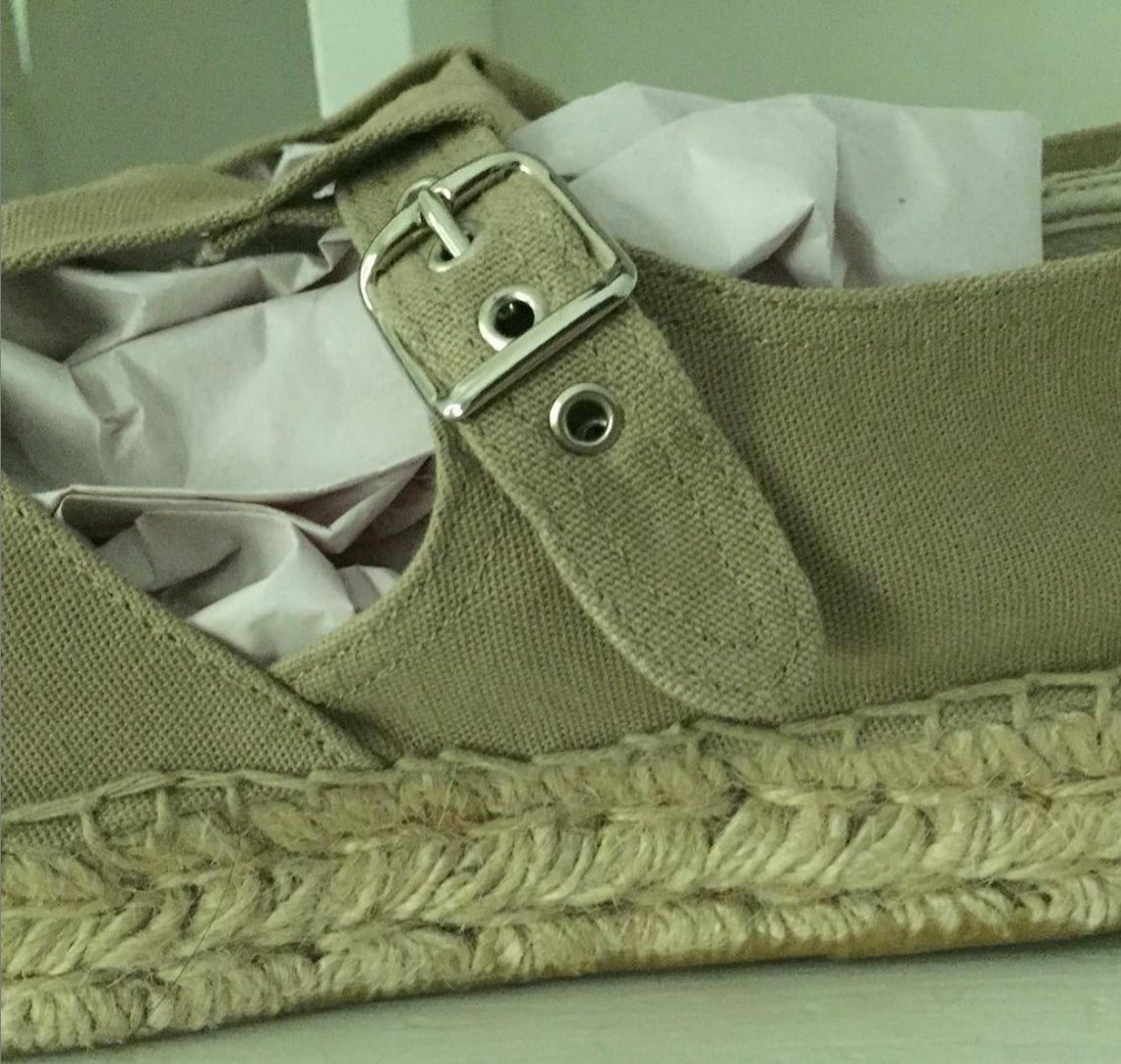 Khaki Canvas Espadrilles I 10 I Vintage Tweeds Catalogue - Etsy