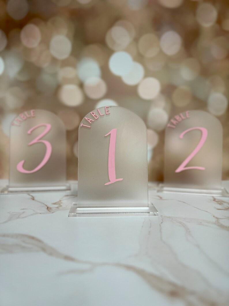 Frosted Acrylic 3D Lettered Table Numbers - Etsy