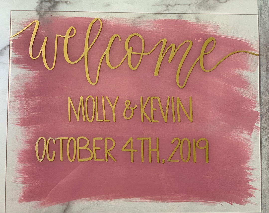 CUSTOM- Acrylic Painted Welcome Sign - Etsy