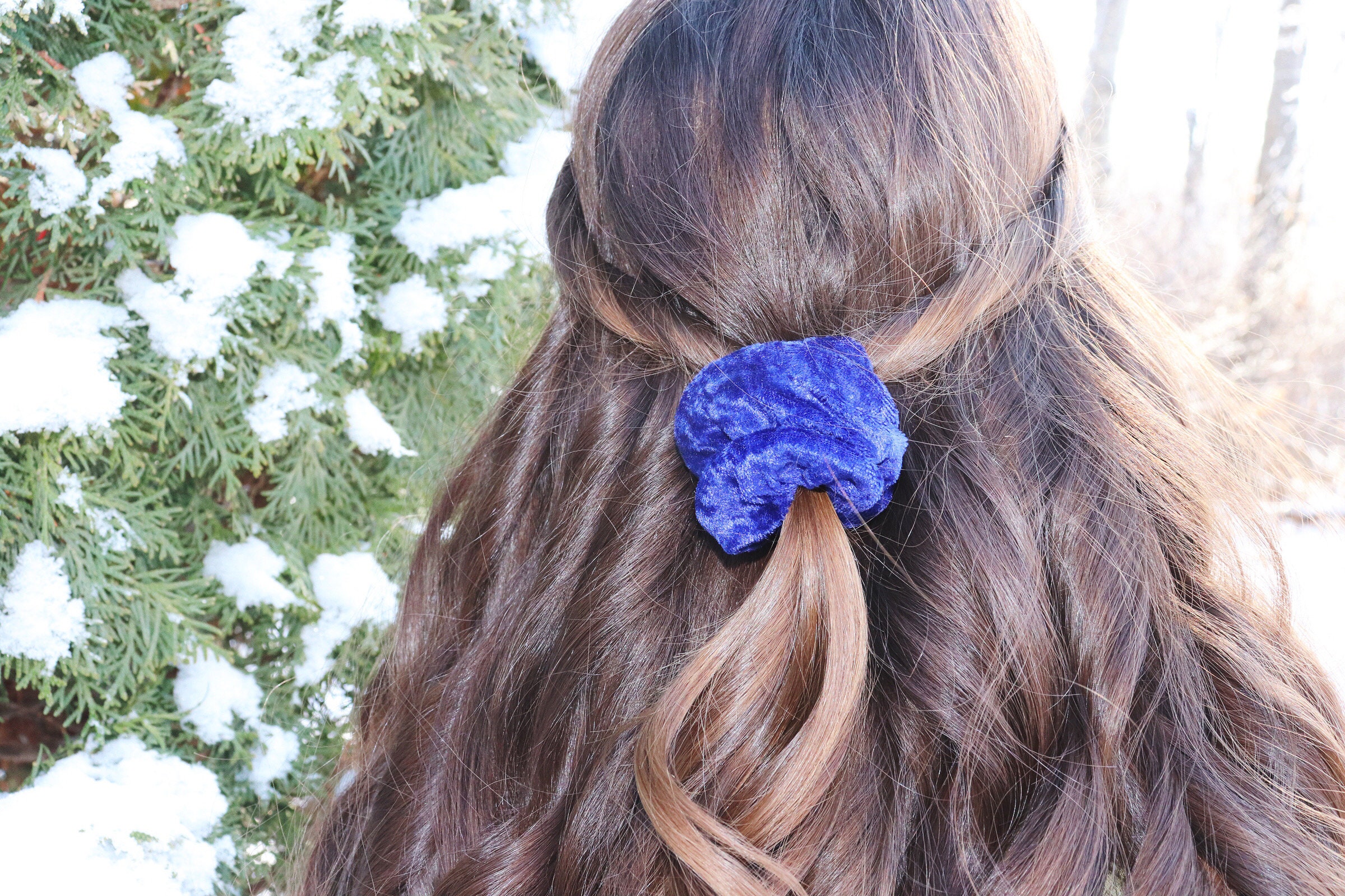 Royal Blue Velvet Scrunchie / Velvet Scrunchie / Velvet Hair - Etsy UK