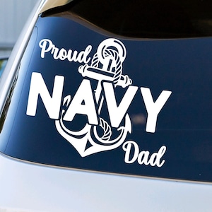 Proud Navy Parent Decal- Mom or Dad; Vinyl Decal for Car Windows ...