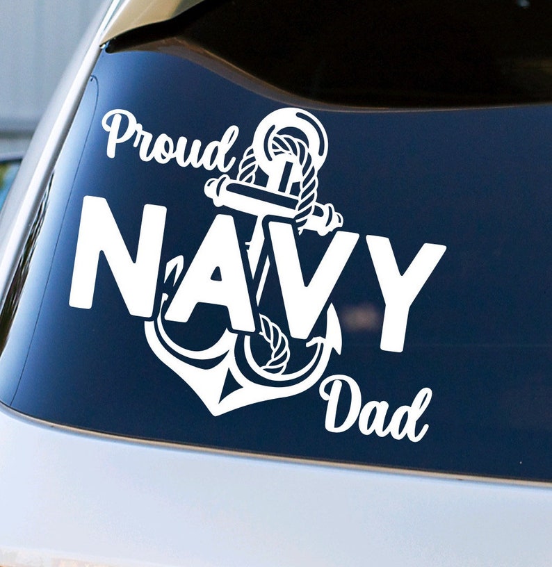 Proud Navy Parent Decal- Mom or Dad; Vinyl Decal for Car Windows ...