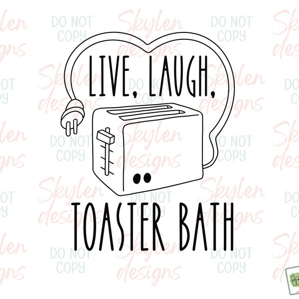 Live Laugh Toaster Bath Sticker - Etsy