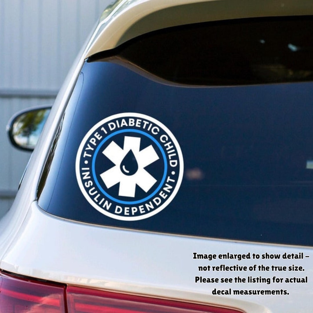 Type 1 Diabetic Child on Board Decal; Diabetes Awareness; T1D; Insulin ...