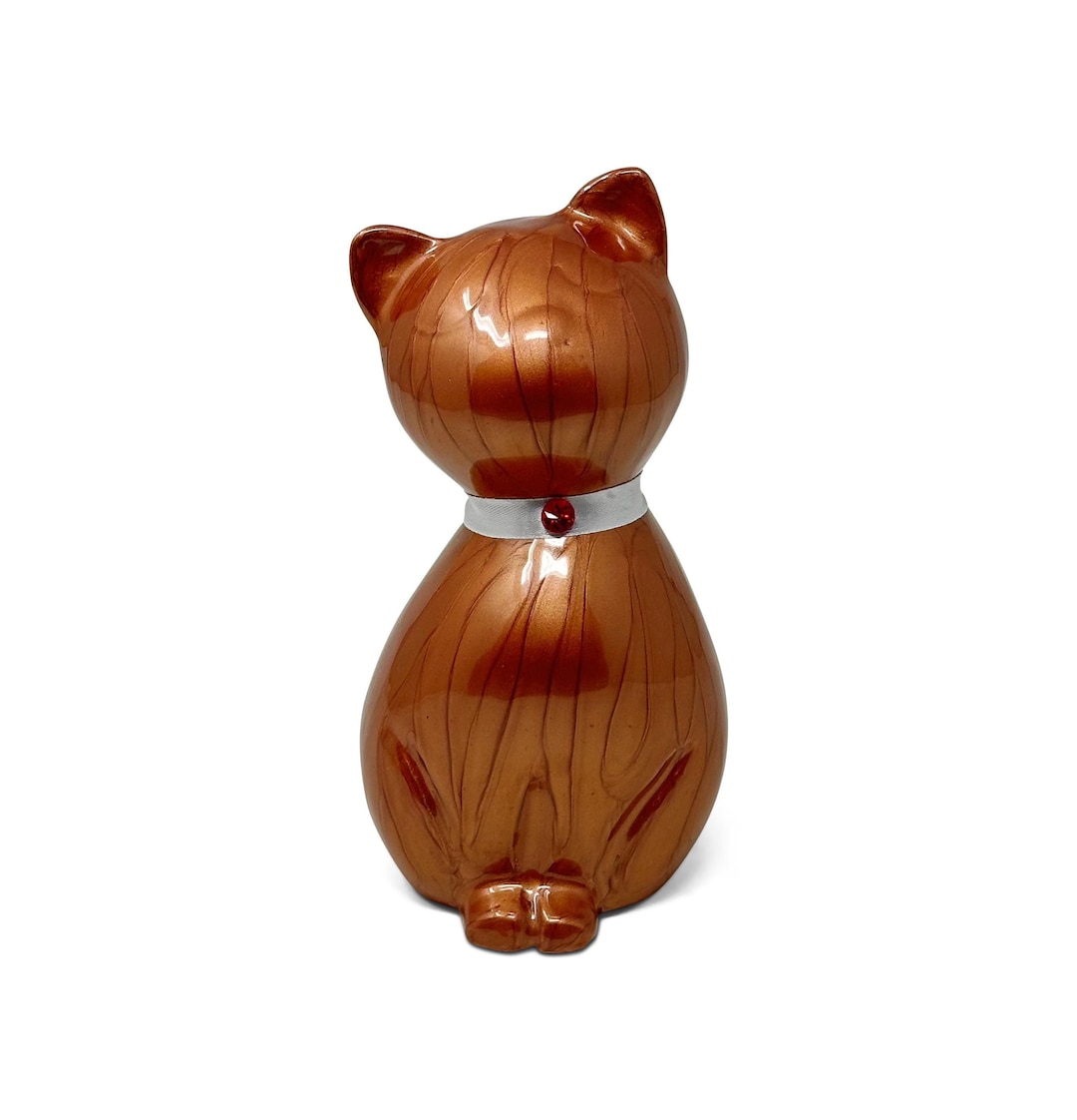 Cat Statue Metal Cremation Urn Figurine Funeral Container Burial Urn ...