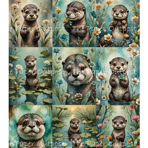 OTTER HAVEN Digikit Digital Printable Digital Otters, Baby Otters, Cute ...