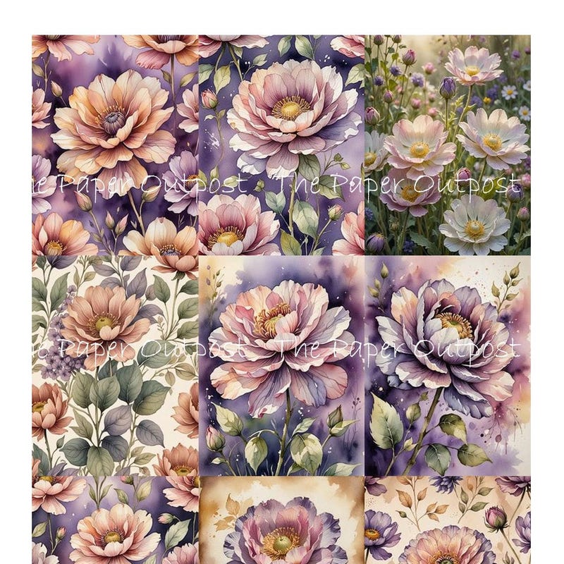 Pastel Pale Flowers - Etsy