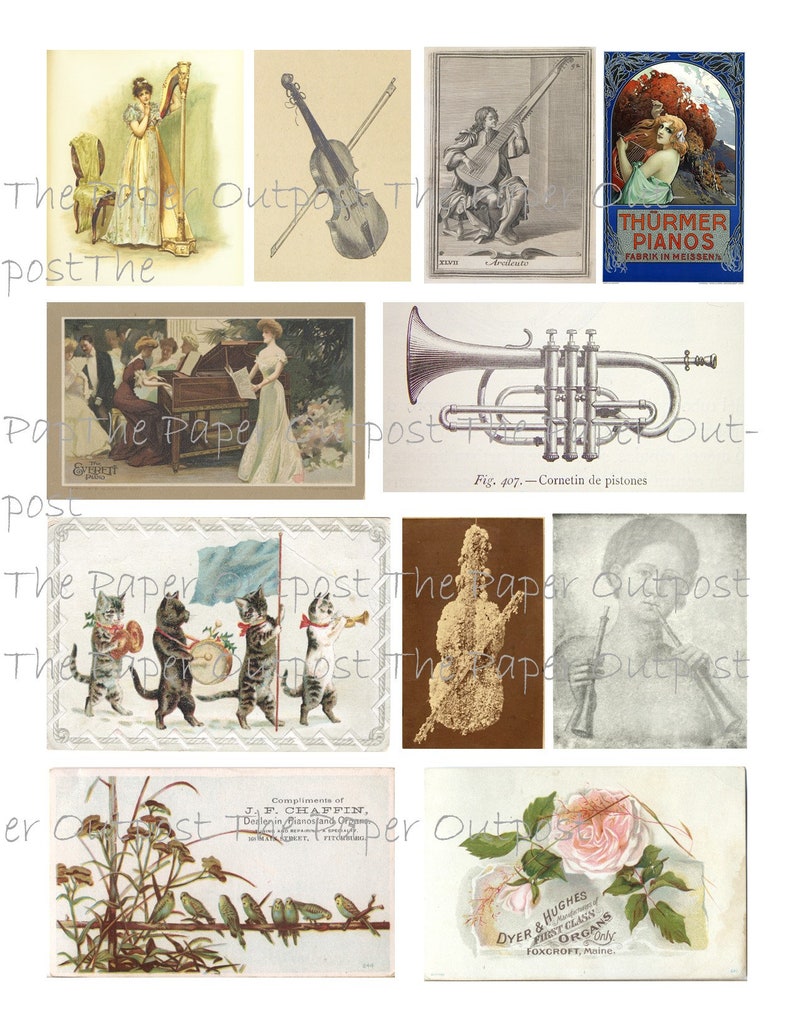 Musical Instruments Vintage Digikit Digital Kit Digital - Etsy