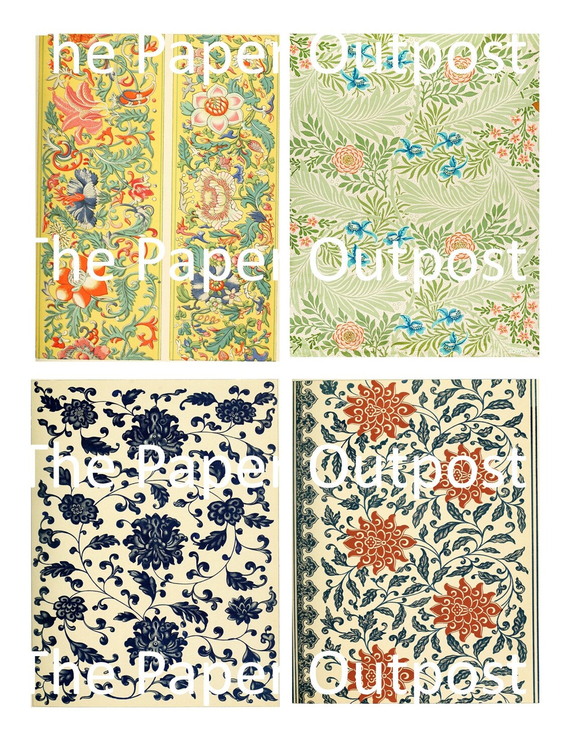 FLORAL MOTIFS Digikit Digital Printable Printables Digikits | Etsy