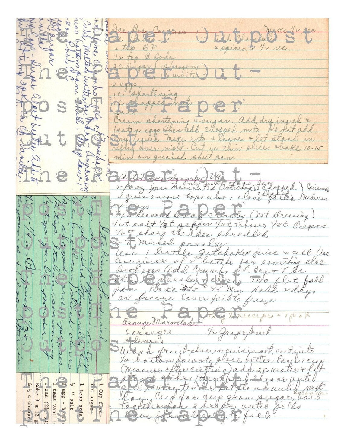 Recipe Cards Digital Printable Kit Digital Kit Digi Kit - Etsy