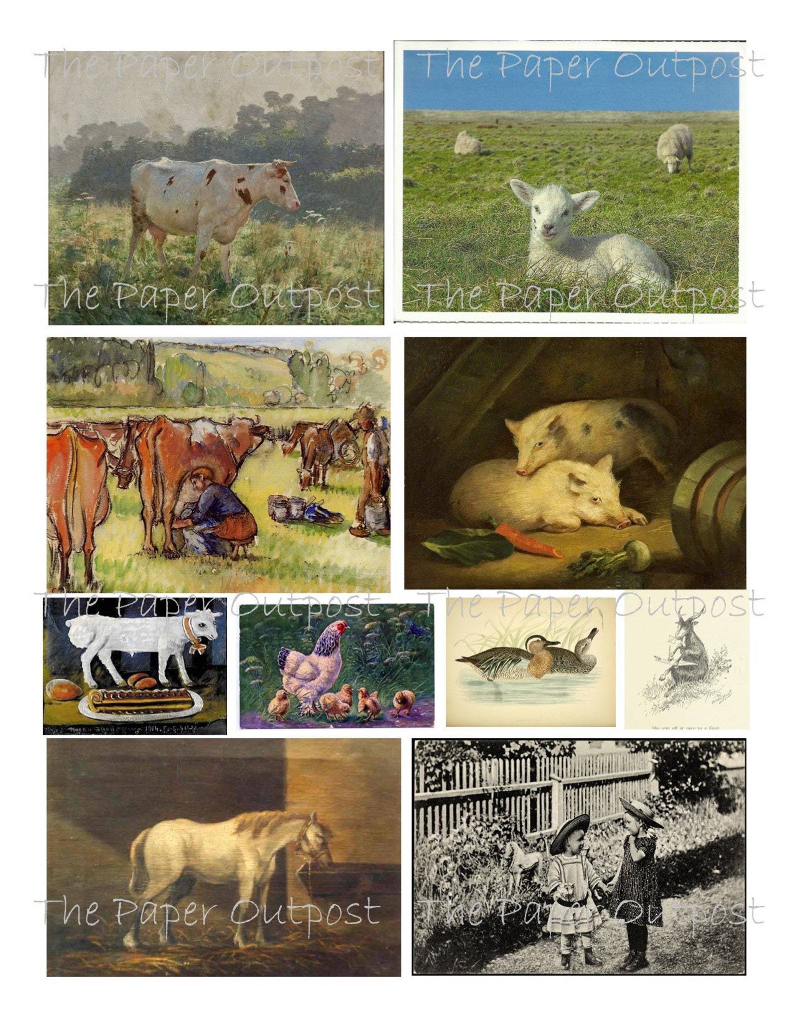 FARM LIFE Printable Digital Download Printable Image Digikit - Etsy