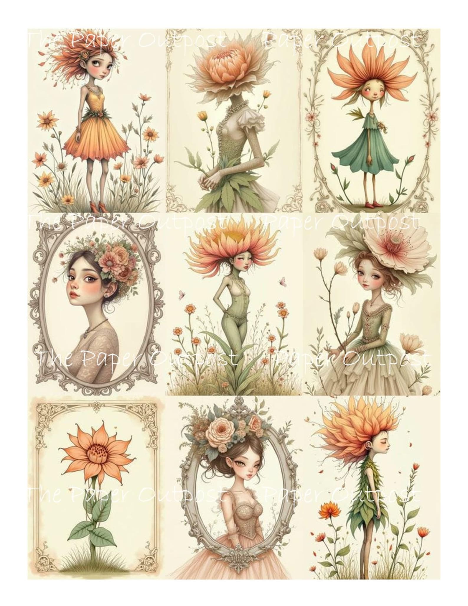 Flower Lovelies Digikit: Printable Botanical Art Images (digital ...