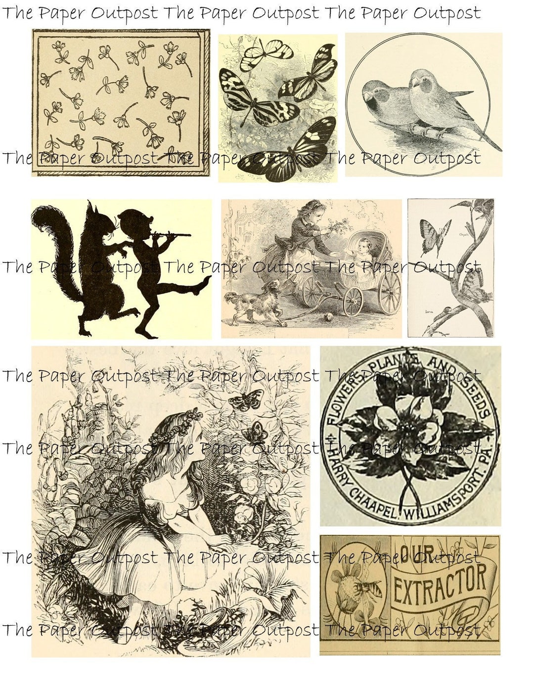 French Vanilla Ephemera: Neutral Vintage Printable Images (digikit) - Etsy