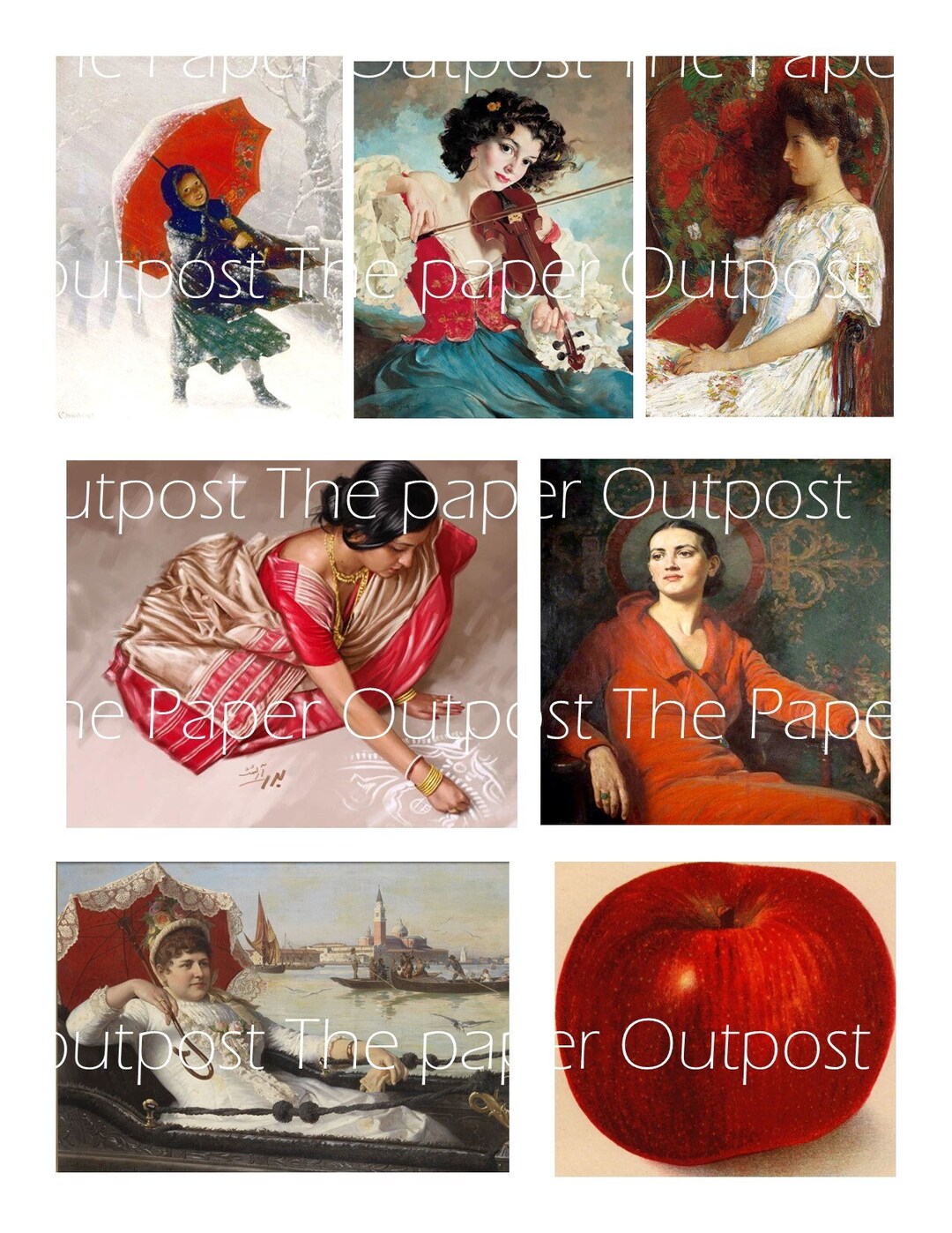 Red Antique Images Digikit: Printable Paper Art (digital Download) - Etsy
