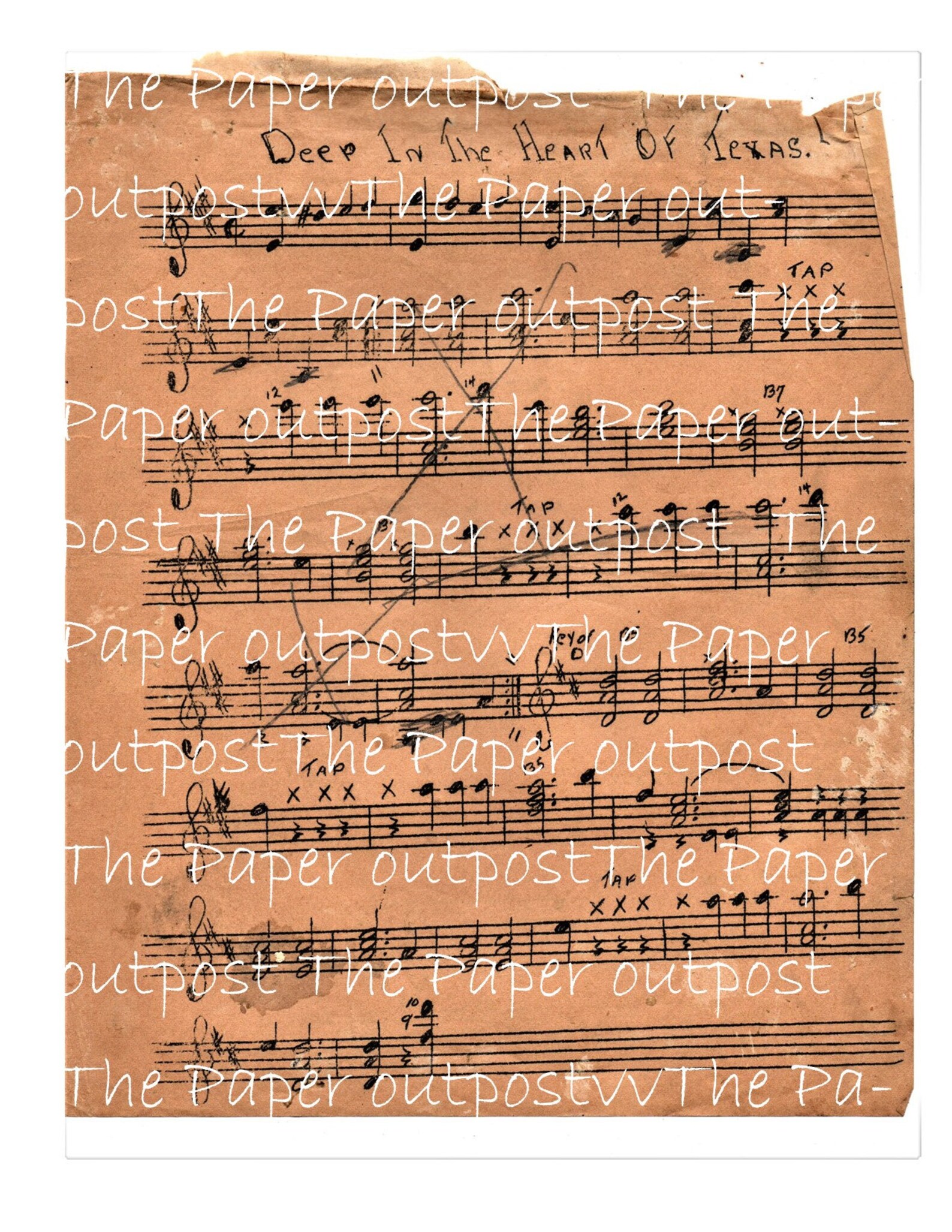 Music Sheets Handwritten Digital Printable Kit Vintage Music - Etsy