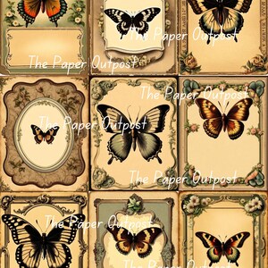 Vintage Butterfly Labels: Printable Digital Collage Kit (digital ...