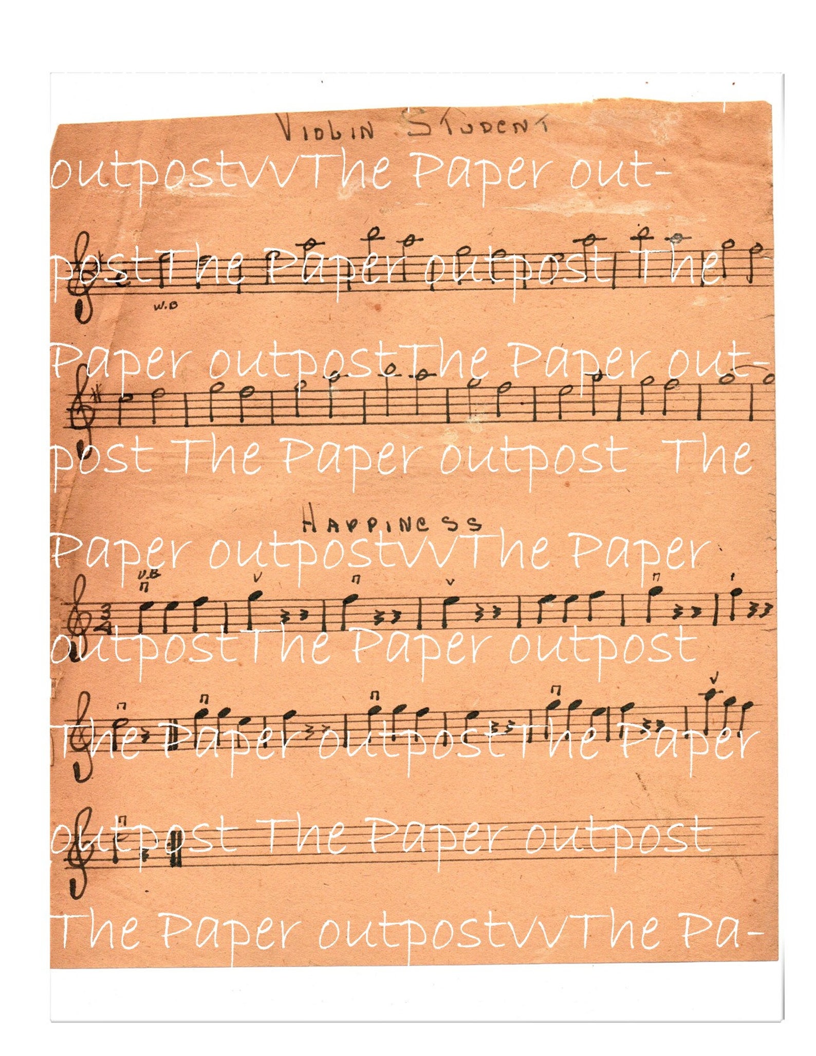 Music Sheets Handwritten Digital Printable Kit Vintage Music - Etsy