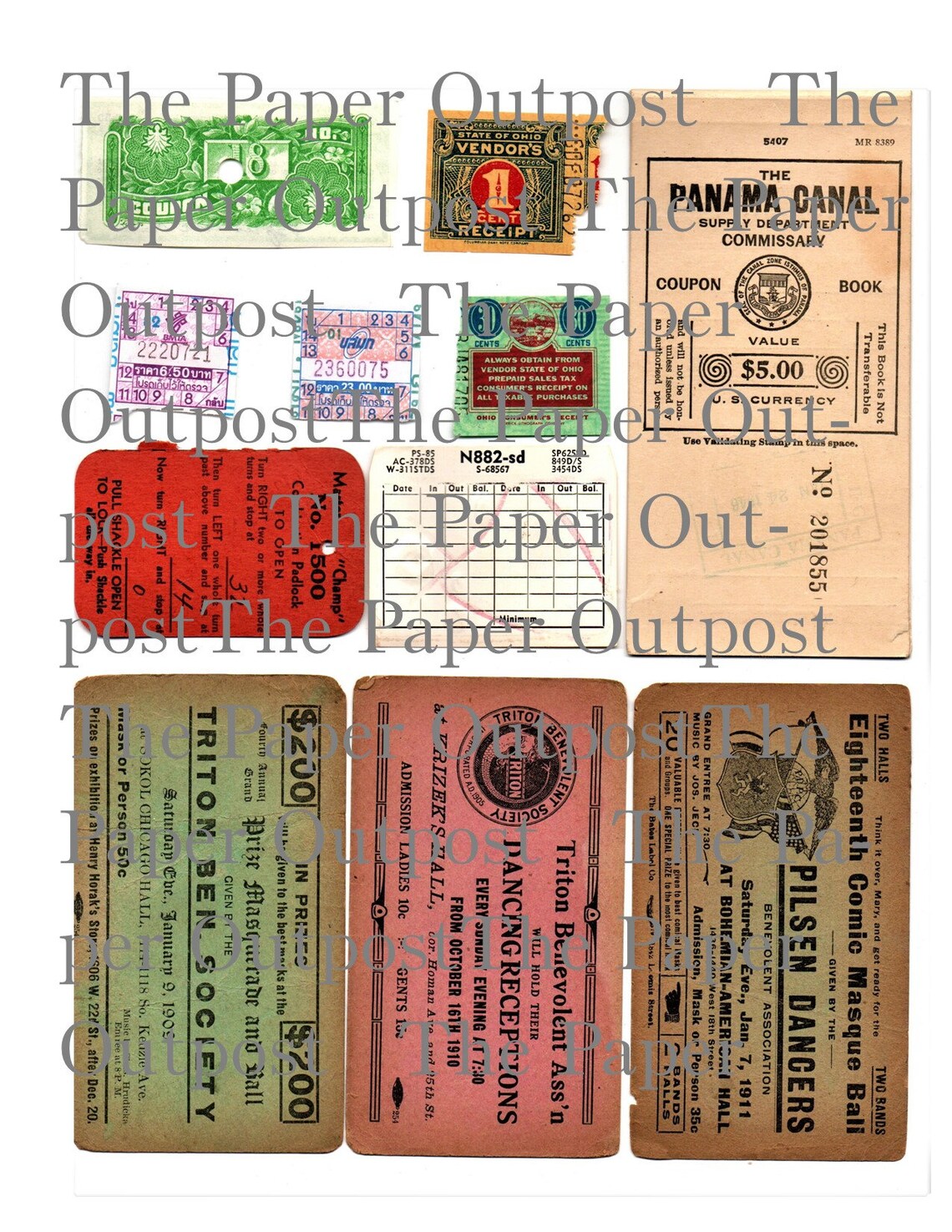 Tickets 1 Vintage Digital Printable Kit Old Tickets Vintage - Etsy