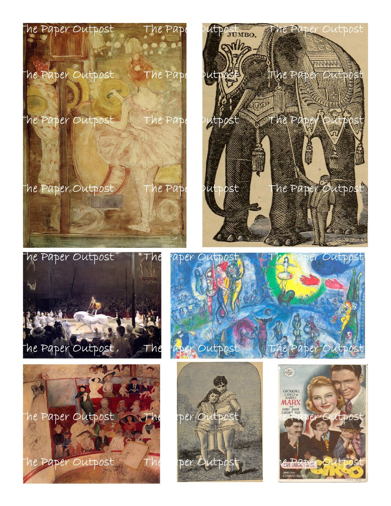 Circus Vintage Digikit Digital Printable Printables Digikits Digi Kit L ...