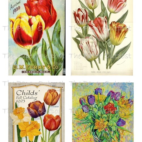 TULIPS TULIPS Digikit Digital Printable Printables Digikits - Etsy