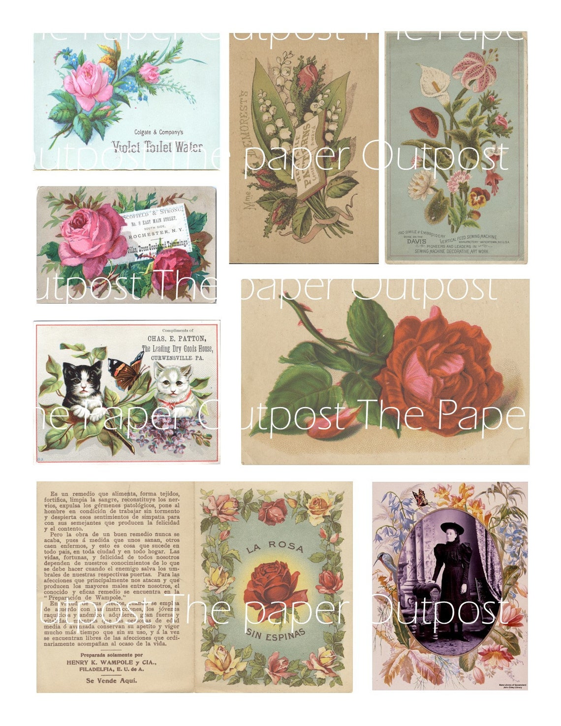 Victorian Flowers Digikit Digital Printable Printables - Etsy