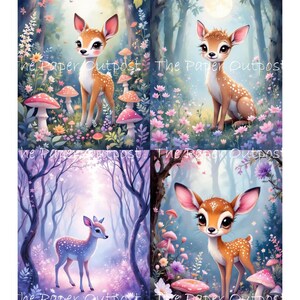 Baby Deer Fawn Digital Kit: Vintage Woodland Prints (digital Download ...