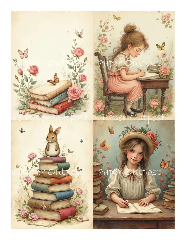 Books Are Blessings Digikit: Whimsical Book Images (digital Download ...