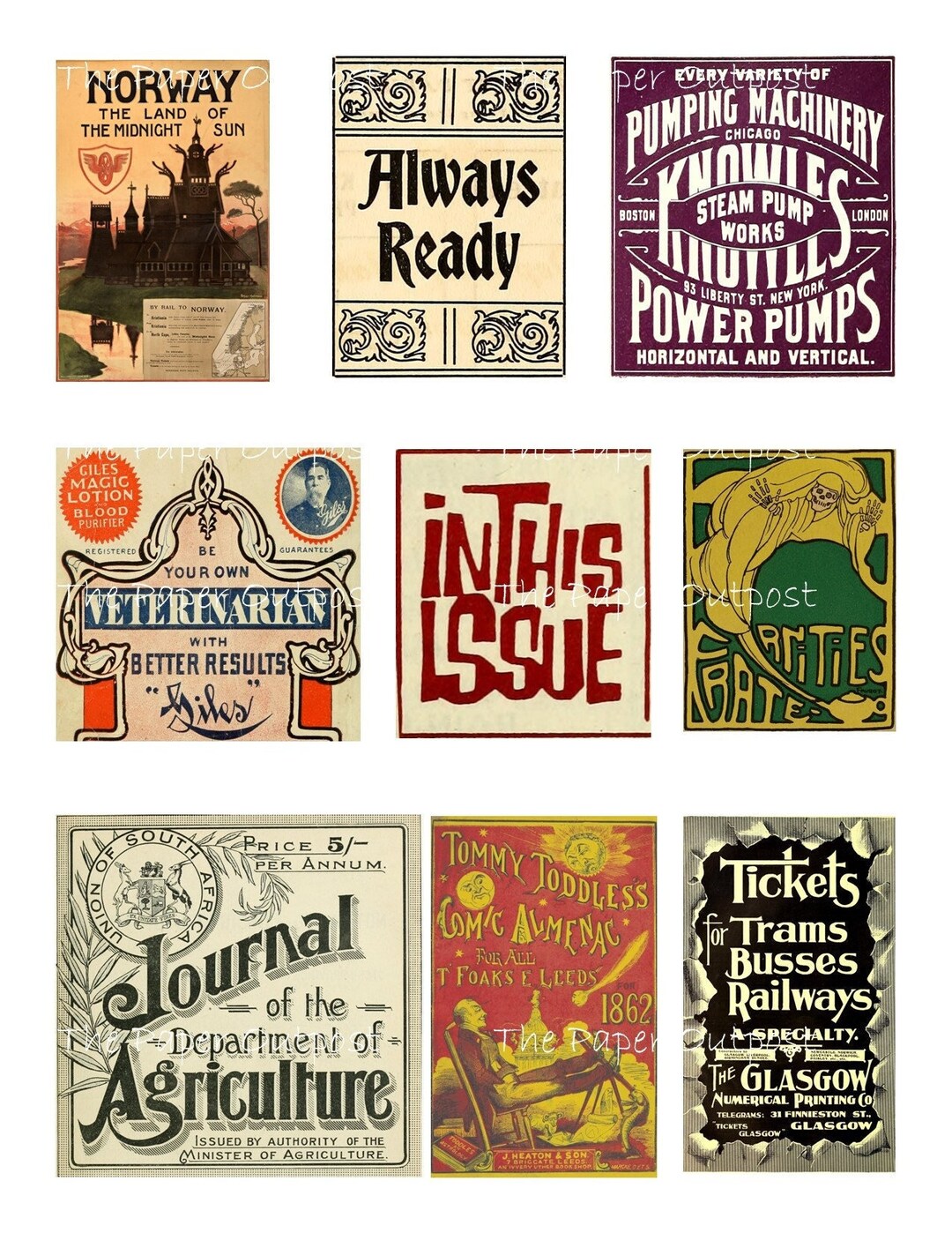 Vintage Signage Ephemera: Nostalgic Printable Images (digital Download ...