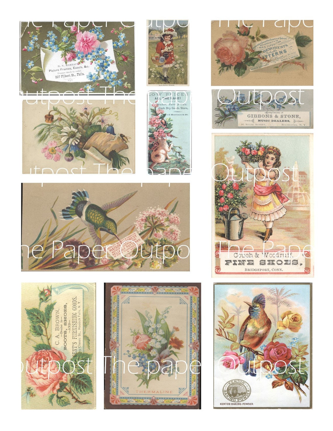 Victorian Flowers Digikit Digital Printable Printables - Etsy