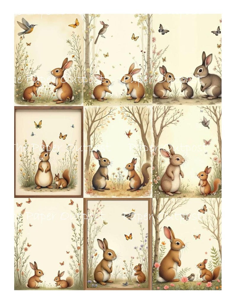 Happy Bunny Printable Digikit: Vintage Animal Junk Journal Images ...