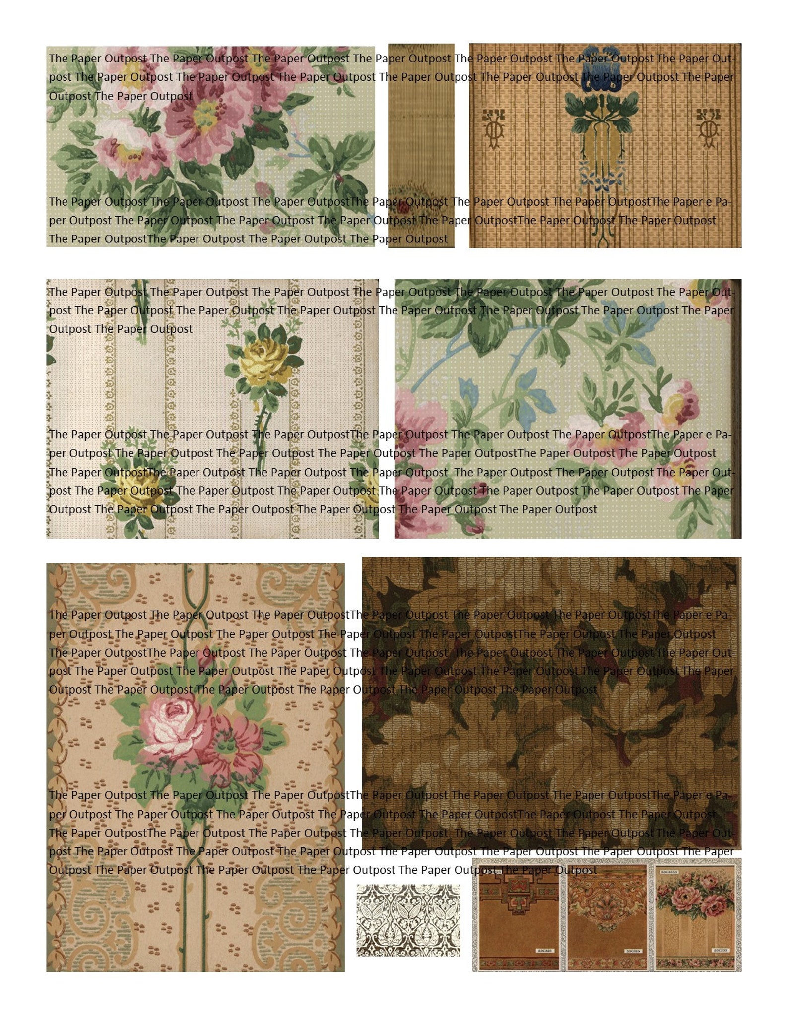 Wallpaper Vintage Digital Printable Digital Kit Digi Kit - Etsy