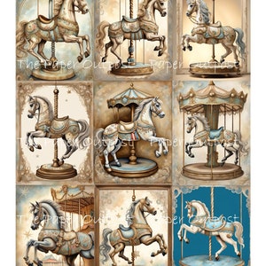 CAROUSEL HORSE Digikit Digi Kit Digital Printable Digital Vintage ...