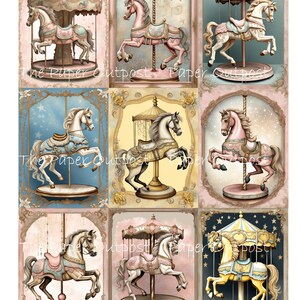 CAROUSEL HORSE Digikit Digi Kit Digital Printable Digital Vintage ...