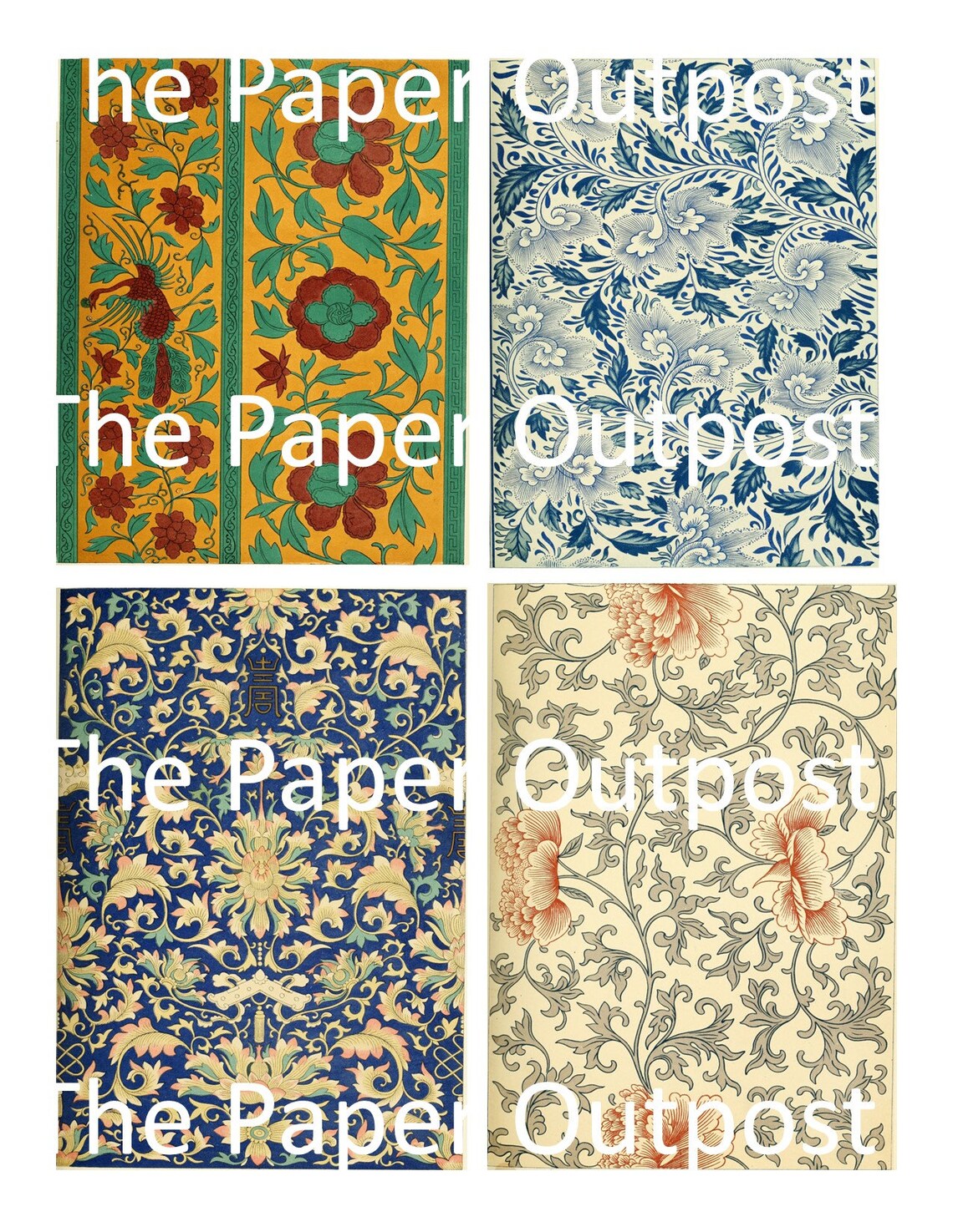 FLORAL MOTIFS Digikit Digital Printable Printables Digikits | Etsy