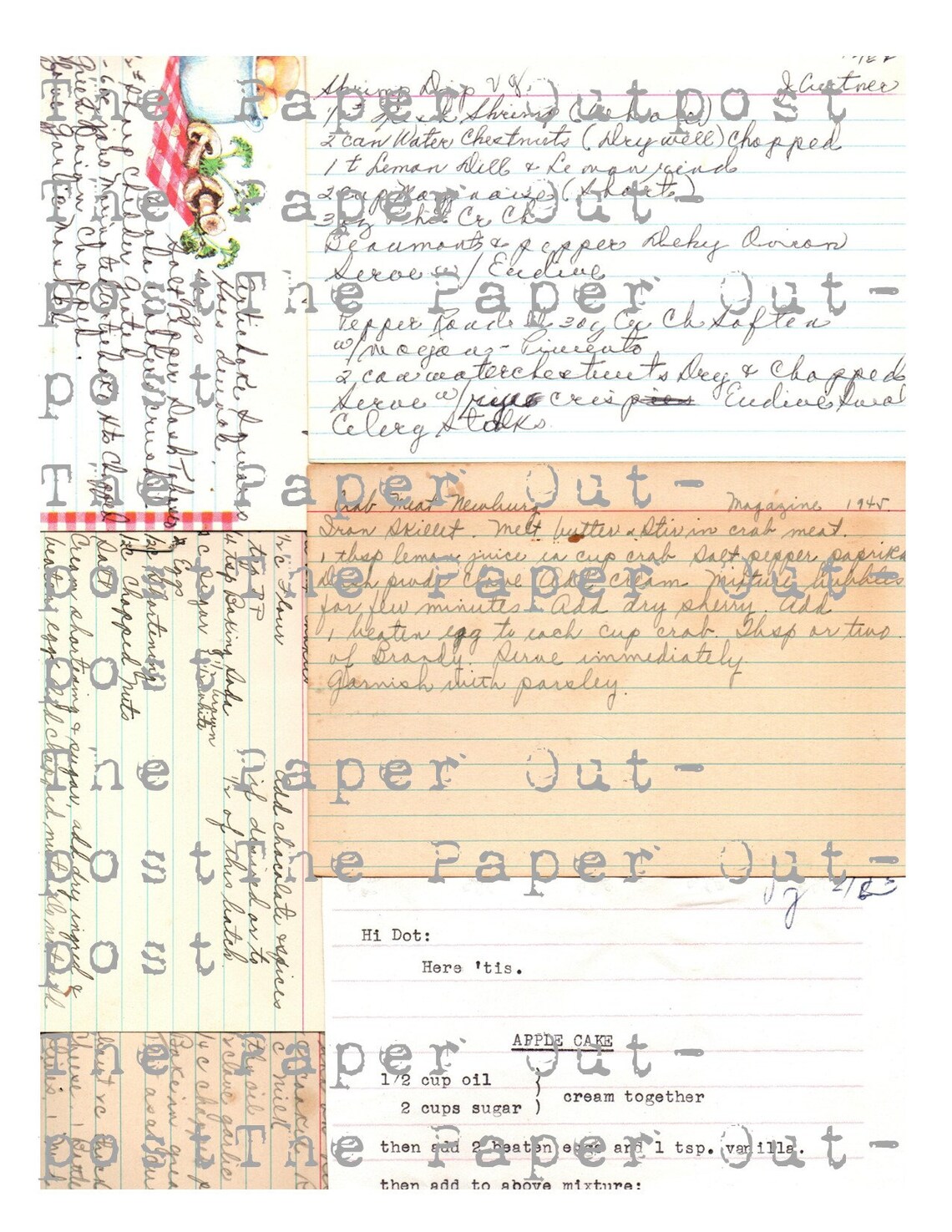 Recipe Cards Digital Printable Kit Digital Kit Digi Kit - Etsy